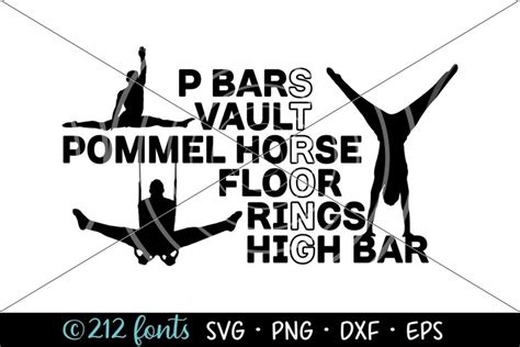 Men S Gymnastics Graphic Clip Art Cut File DXF PNG SVG