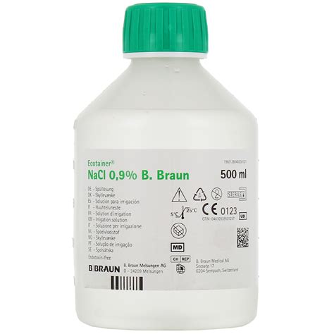 Solution irrigation 0 9 NaCl B Braun Ecotainer Sérum physiologique
