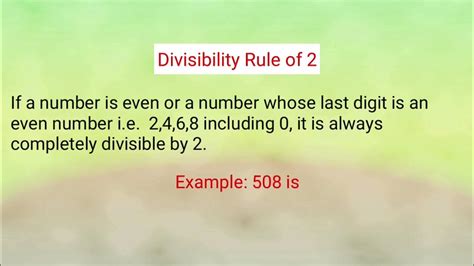 divisibility rule by 2 example definition and explanation youtube