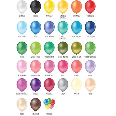 Balão bexiga redondo GF liso N9 CORES 50 unid Pic Pic Shopee Brasil