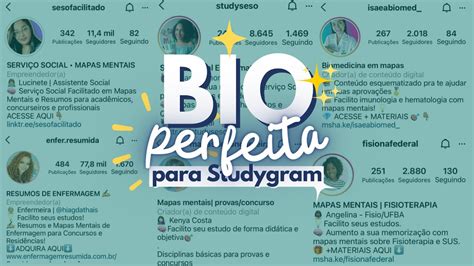 COMO FAZER UMA BIO PERFEITA PARA O STUDYGRAM PRO YouTube