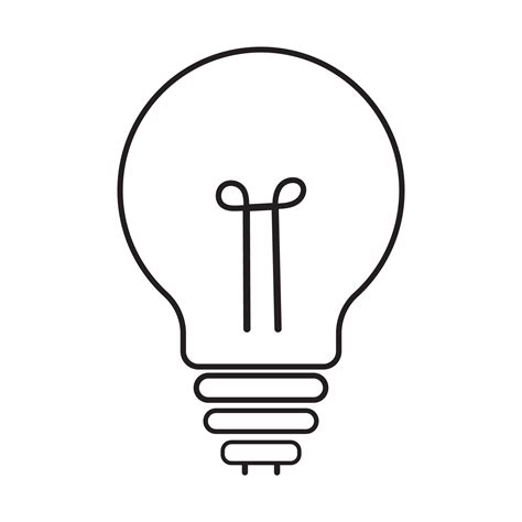 Licht Birne Gliederung transparent schwarz und Weiß Symbol 19923733 PNG