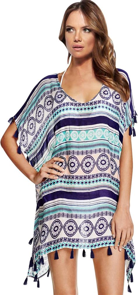 Strandkleider Damen Strandkleid Kaftan Tunika Strandtunika Boho