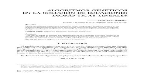 algoritmos genÉticos en la soluciÓn de … ingenieria wp content uploads 2014