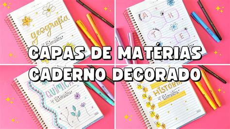 Ideias De Capas De Mat Rias Caderno Decorado Youtube