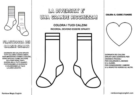 Lapbook Della Giornata Dei Calzini Spaiati Rainbow Magic English