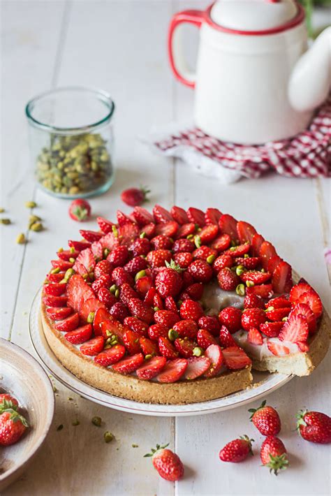 Tarte aux fraises et à la crème vanille végétalienne
