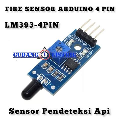 jual lm393 4 pin module sensor pendeteksi api ir flame detection for arduino di lapak gudang