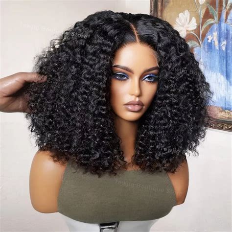 Onda Profunda Curta Bob Peruca Para Mulheres 13x6 HD Lace Front Cabelo