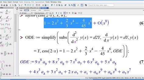 solution of first order ode by power series method using maple youtube