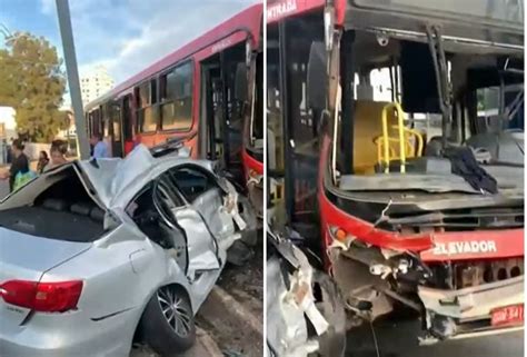 Acidente Entre Carro E Nibus Deixa Feridos Na Avenida Tereza Cristina