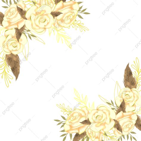 Rose Wedding Invitations White Transparent Golden Rose Border For