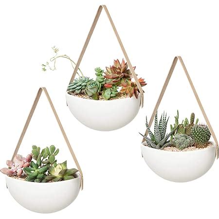 Amazon Mkono Ceramic Wall Planter Set Of 2 Hanging Planter With