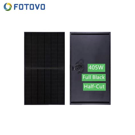 Fotovo High Efficiency 405W All Black PV Solar Panel Half Cut 108cells