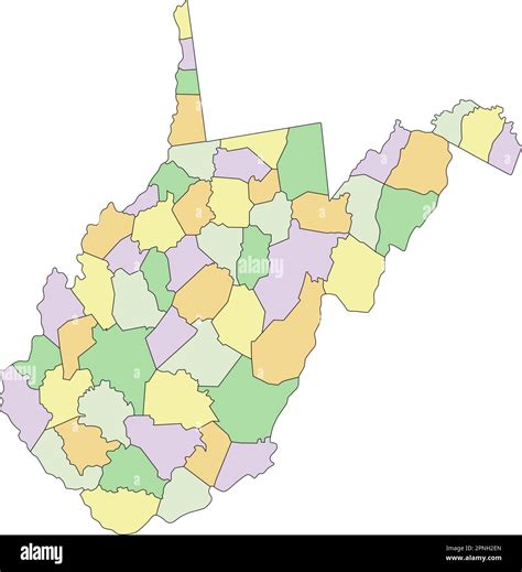 West Virginia State Political Map Vector Illustration Cartoondealer