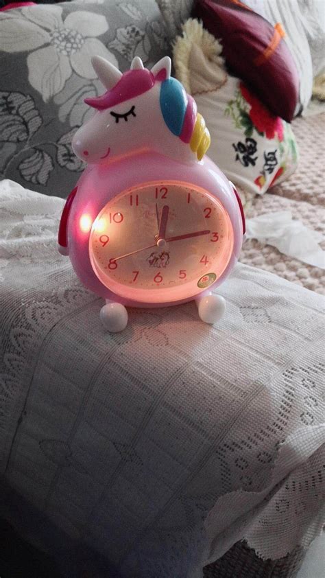 Réveil Horloge Réveil licorne muet de dessin Animé avec veilleuse