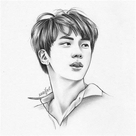 BTS Fanart Jin Bocetos De Retrato Dibujos Realistas Bts Dibujo