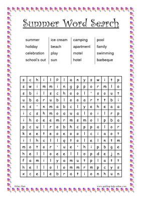 6 Best Images Of Hard Summer Word Search Printable Printable Summer