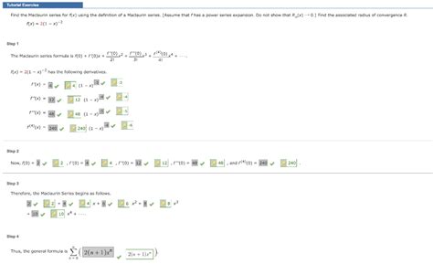 Solved F X 2 1x 2 Step 1 The Maclaurin Series Formula Is Chegg