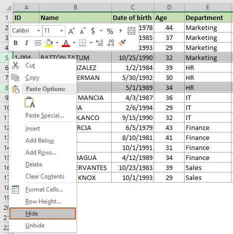 Ocultar columnas en Excel guía completa con 8 métodos