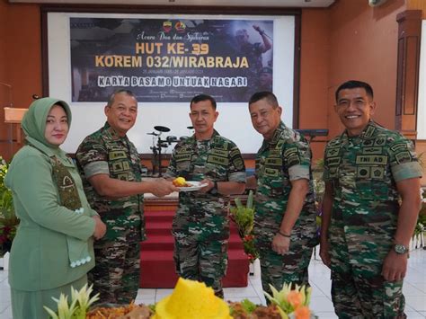 Peringati HUT Korem 032 Wbr Ke 39 Ini Pesan Dan Harapan Danrem Brigjen
