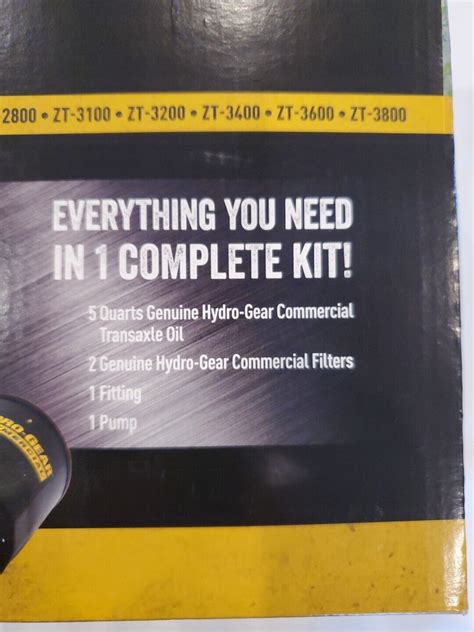 Hydro Gear Commercial Transaxle Oil Service Kit Zt