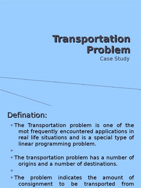 transportation problem pdf mathematical optimization securities finance