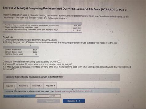 solved exercise 2 12 algo computing predetermined overhead