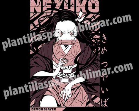 Nezuko Fondo Negro Vector Plantillas Para Sublimar