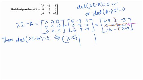 linear algebra finding eigenvalues of a 3x3 matrix youtube