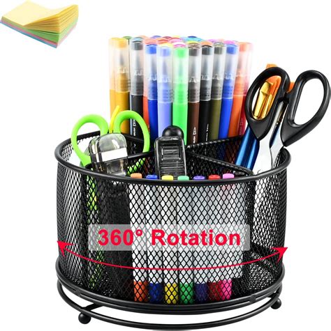 Mesh Desk Organizer 360 Degree Rotating Multi Functional Pen Holder 6