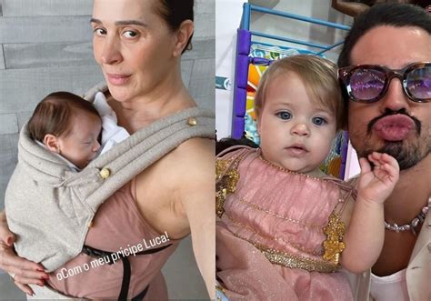 Claudia Raia posa o filho de 1 mês e fala da bebê de Celulari