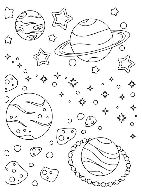 15 páginas para colorear de galaxias ColoringPagesOnly