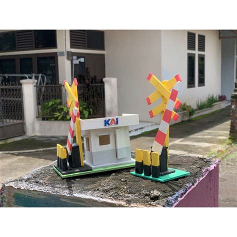 Jual Set Miniatur Palang Pintu Pos Abu Kereta Api Indonesia Paling