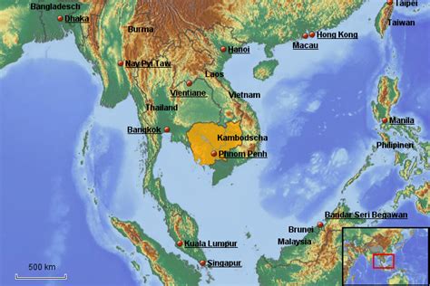 StepMap Kambodscha Landkarte für Asien