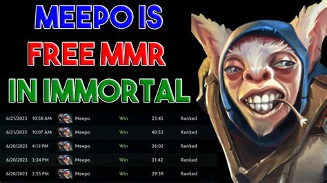 This Is Why Meepo Is Free Mmr In Immortal Bracket Youtube