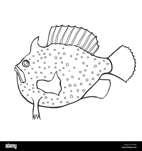 Lustige fisch Skizze Stil Malbuch für Erwachsene und Kinder