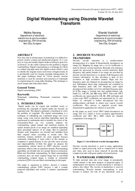 pdf digital watermarking using discrete wavelet transform sharda vashisth