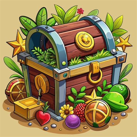 Vector de dessin animé de coffre au trésor Illustration concept d œuvre