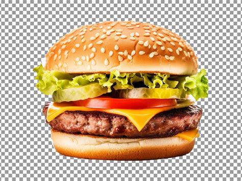 Premium Psd Delicious Homemade Hamburger With Beef Isolated On