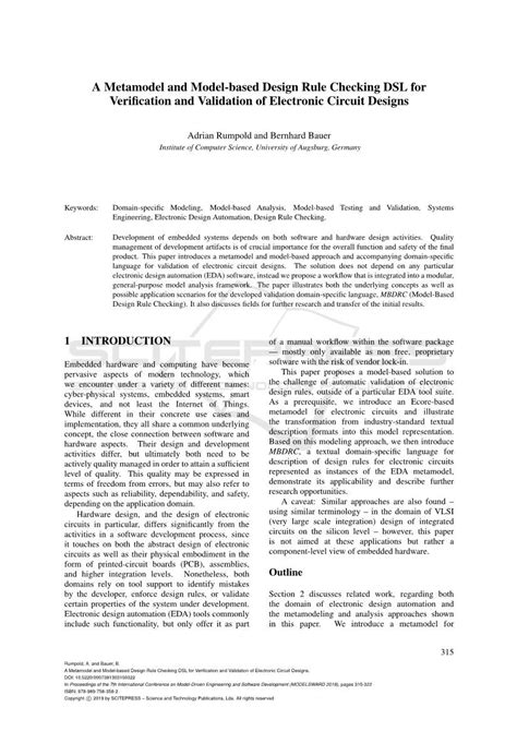 a metamodel and model based design rule checking dsl for veriﬁcation and validation of