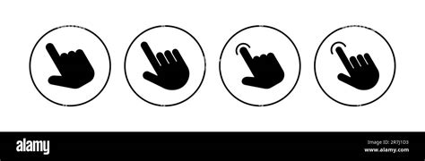 Hand Click Icon Set Pointer Icon Vector Hand Cursor Icon Vector Stock