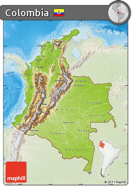 Colombian Geographical Map