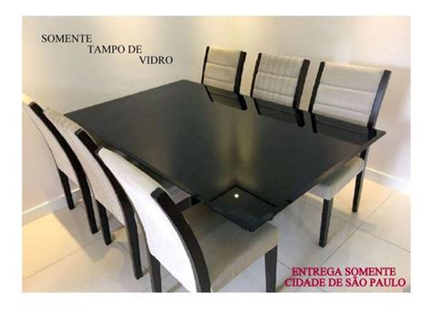 Tampo Mesa Vidro Temperado Fumê 10mm 2 00 X 0 75 Bisote 20mm