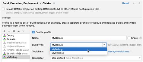 Cmake Profiles Clion Documentation