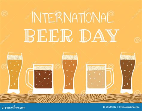International Beer Day Calligraphy Hand Lettering Holiday Celebrate On The First Friday Of