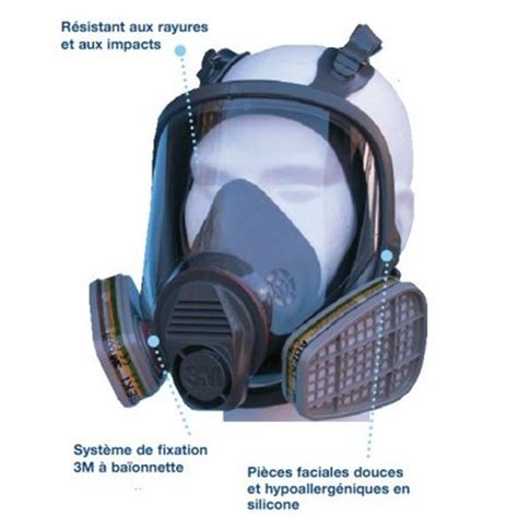 Masque respiratoire complet silicone série 6000 taille M 3M K6800