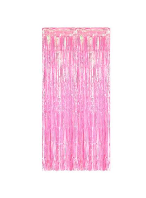 Cortina Metalizada Furtacor Rosa Claro 1m x 2m Decoração de Festa