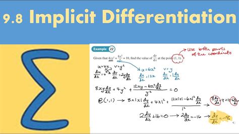 9 8 implicit differentiation pure 2 chapter 9 differentiation youtube