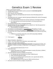 Genetics Exam 1 Review Docx Genetics Exam 1 Review Chapter 2